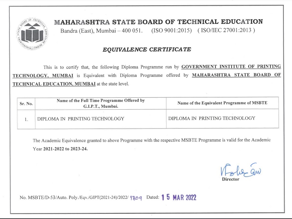 Welcome to Government Institute of Printing Technology